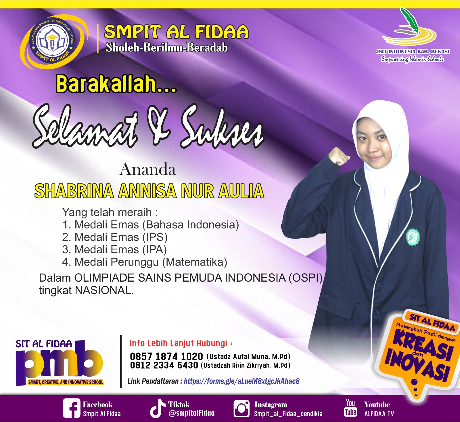 Prestasi Siswa SMPIT Al Fidaa dalam Lomba Olimpiade Sains Pemuda ...